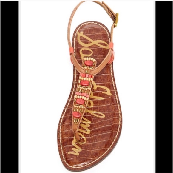Sam Edelman | Shoes | Sam Edelman Beaded Leather Thong Gale Sandals ...